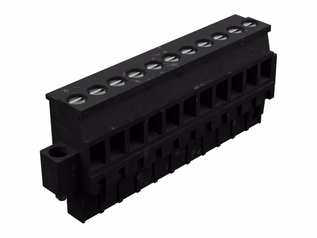 5.00mm Pitch Eurostyle Vertical Plug, with Retention Screws and Standard Imprinting, Front Wire Entry, Gold (Au) Plated, Black, 11 Circuits for sale