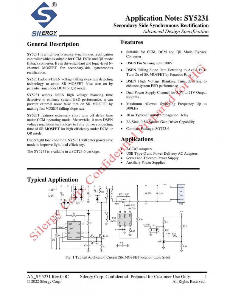 SY5231ABC datasheet page 1