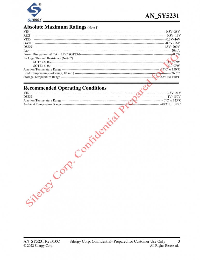 SY5231ABC datasheet page 3