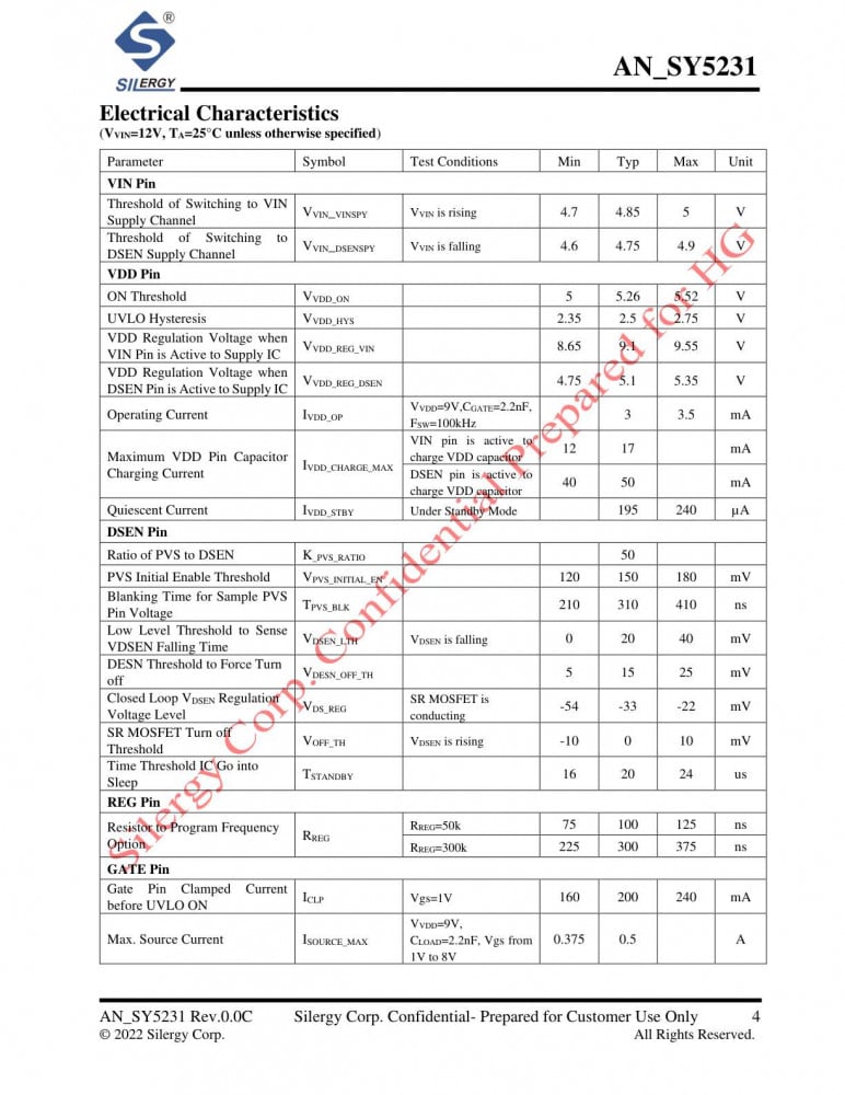 SY5231ABC datasheet page 4