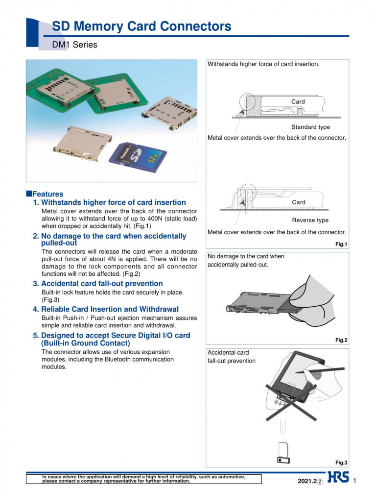 HRS DM1 Series datasheet page 1