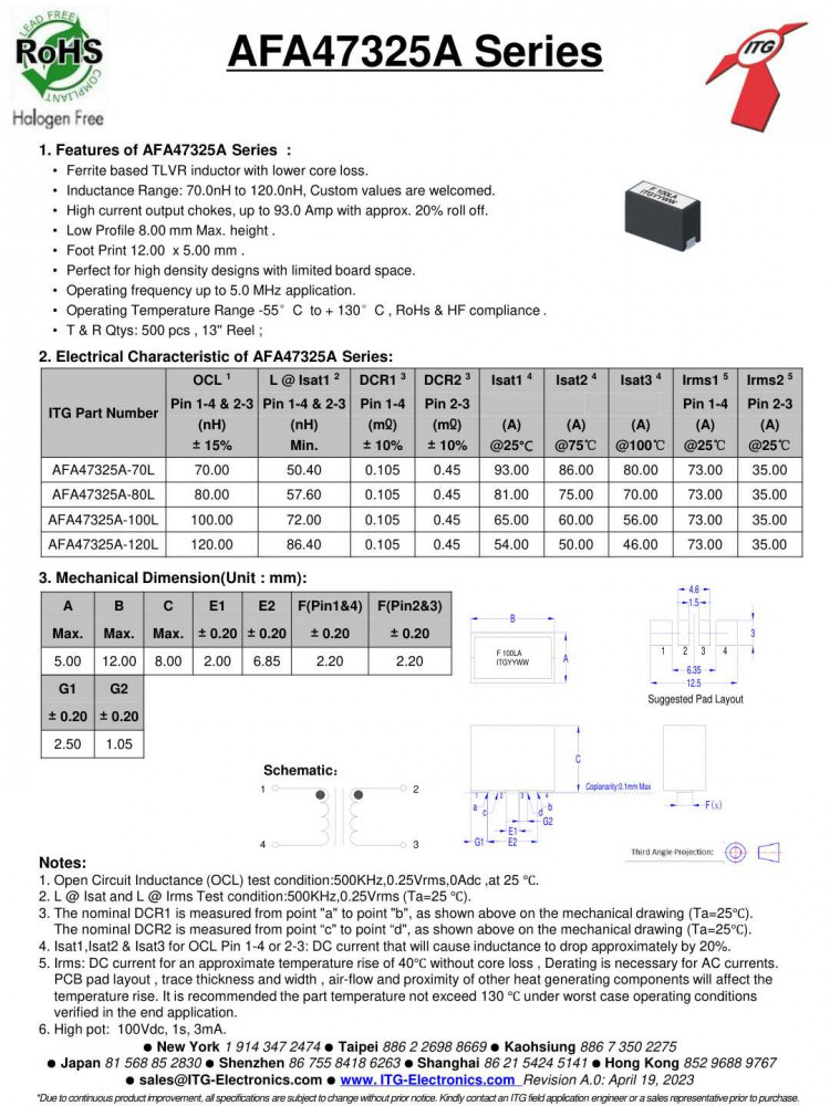 AFA47325A technical document page 1