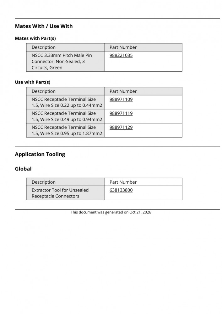 Technical document image 3 for Molex 988171035