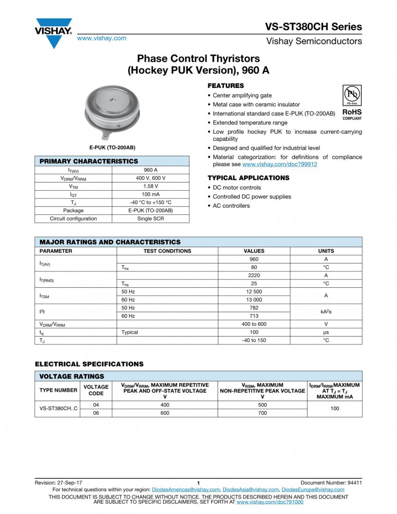 VS-ST380CH06C0 technical document page 1