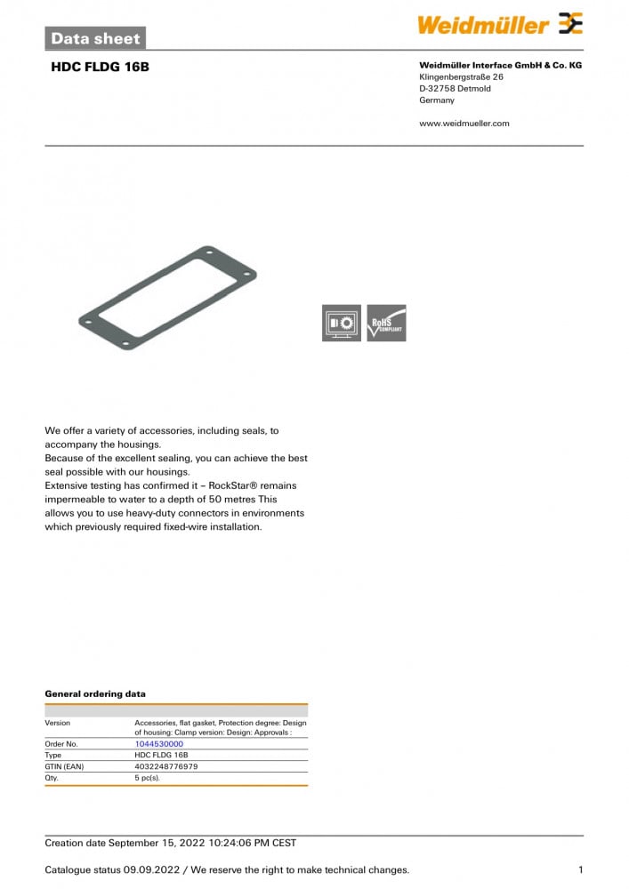 WEIDMULLER 1044530000 technical document page 1