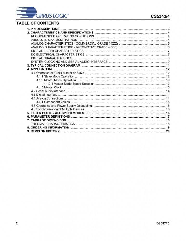 CS5343-CZZ datasheet page 2