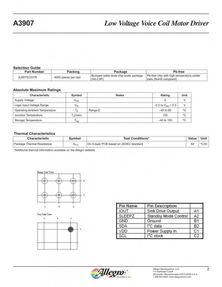 A3907ECGTR datasheet page 2