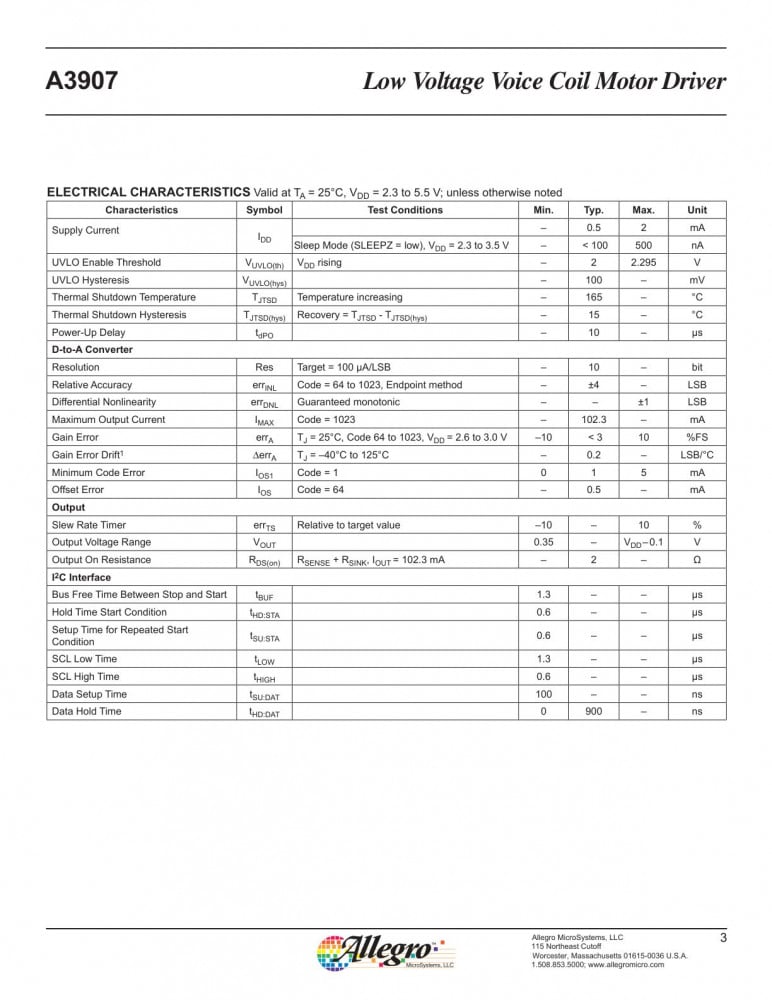 A3907ECGTR datasheet page 3