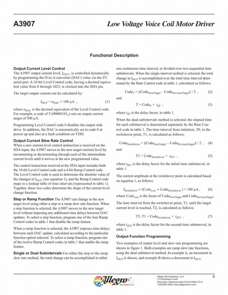 A3907ECGTR datasheet page 5