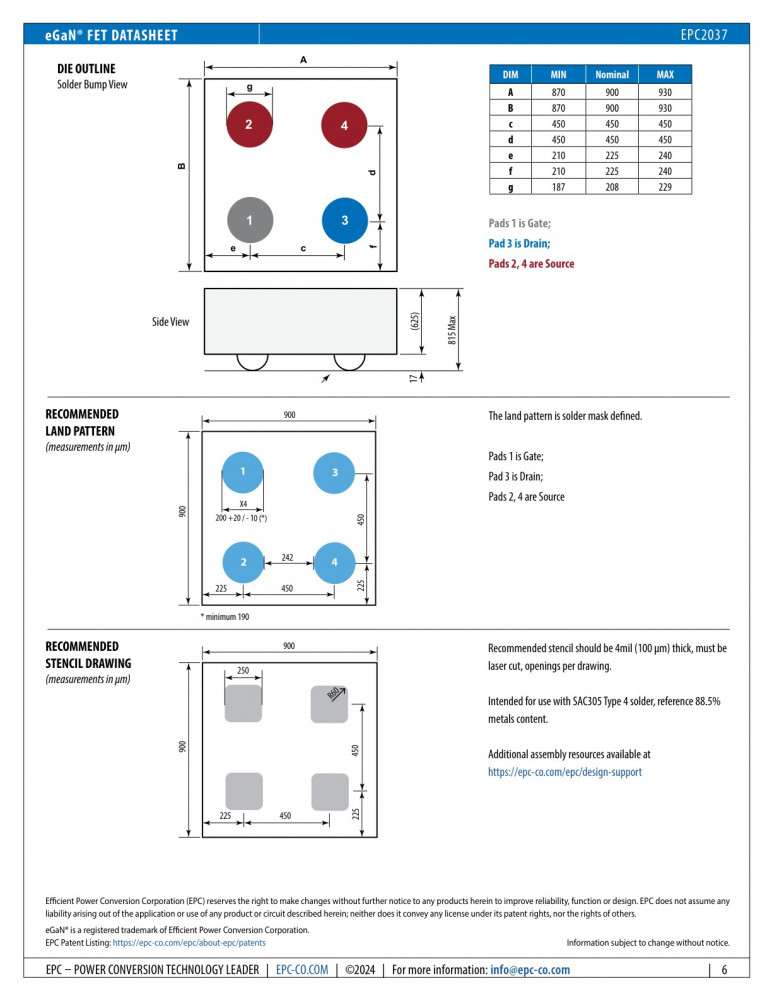 EPC2037 technical document page 6