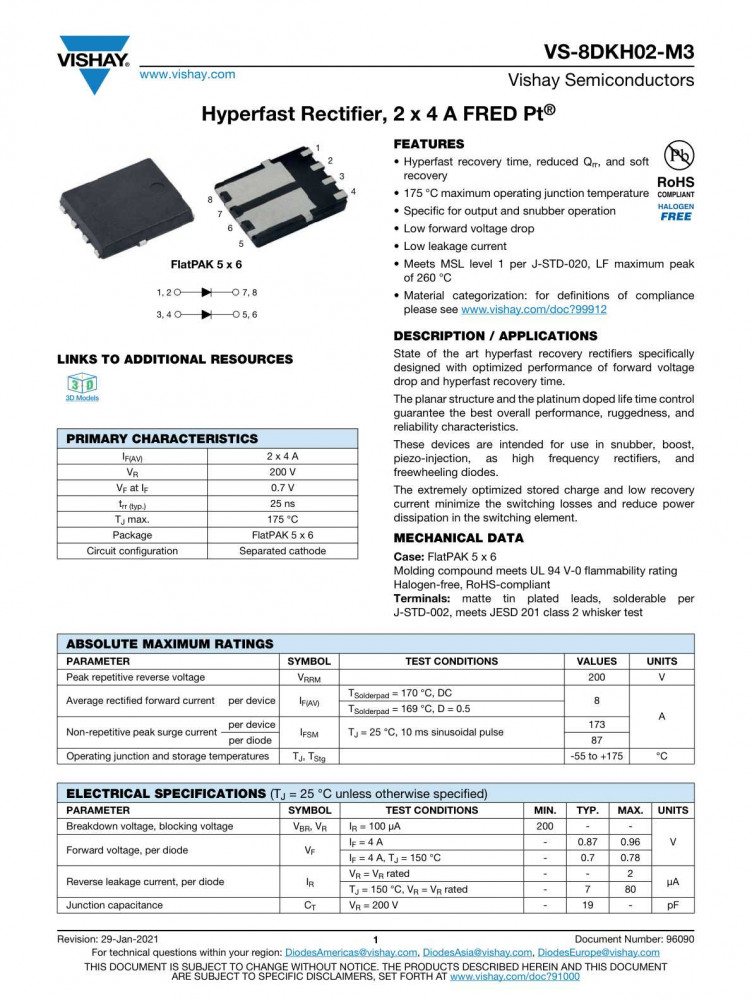 VS-8DKH02-M3/I datasheet page 1