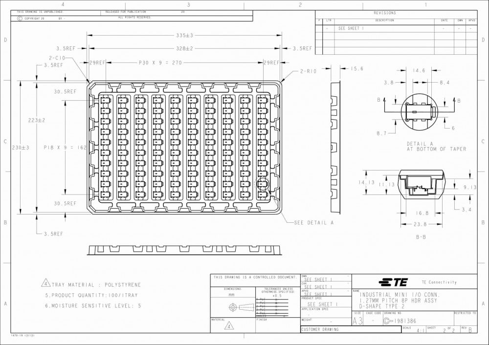 TE Connectivity 1981386-1 technical drawing page 2