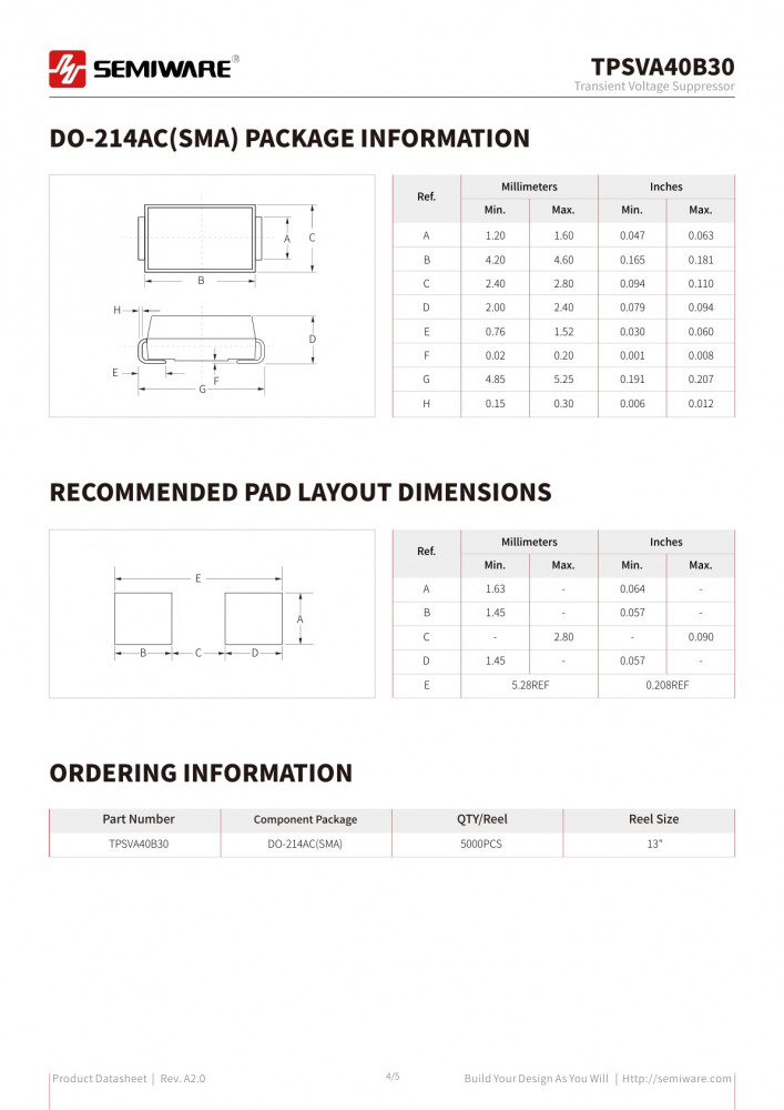 TPSVA40B30 datasheet page 4