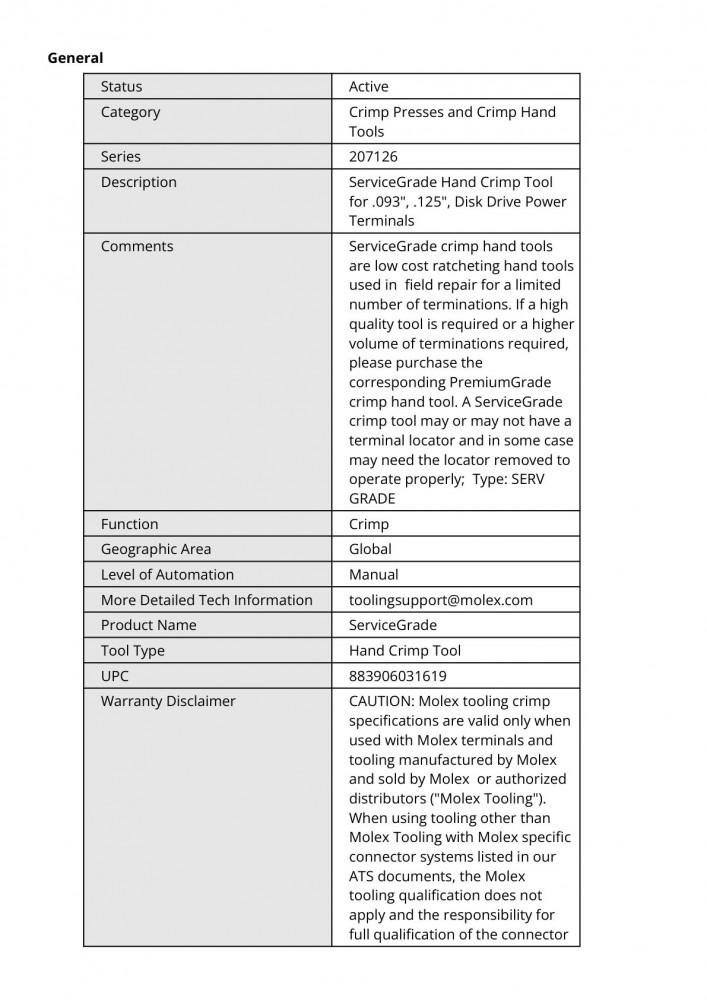 Technical document page 2 for MOLEX 640160204