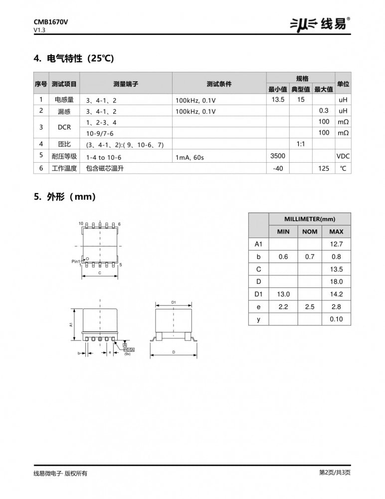 CMB1670V datasheet page 2