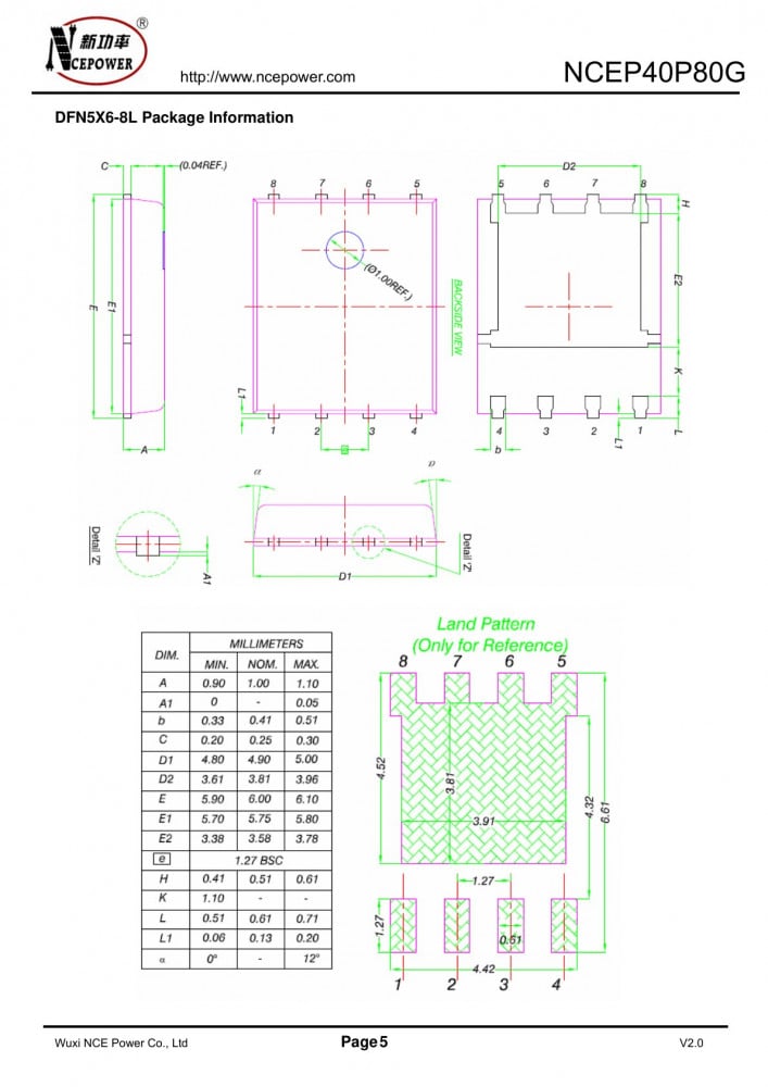 NCEP40P80G datasheet page 5