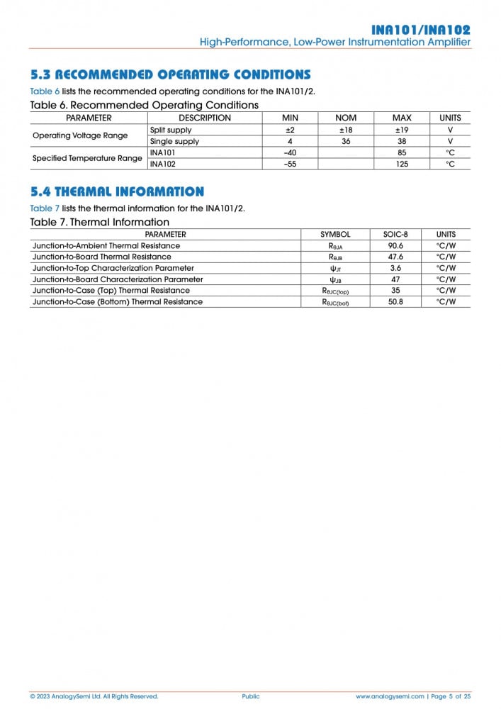INA101ASOIC8 datasheet page 5