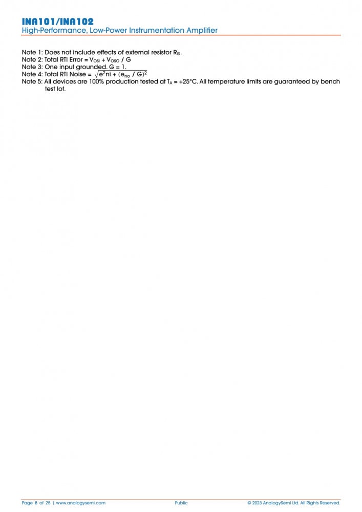 INA101ASOIC8 datasheet page 8