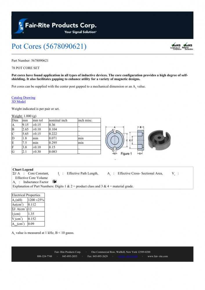 Fair-Rite 5678090621 catalog drawing
