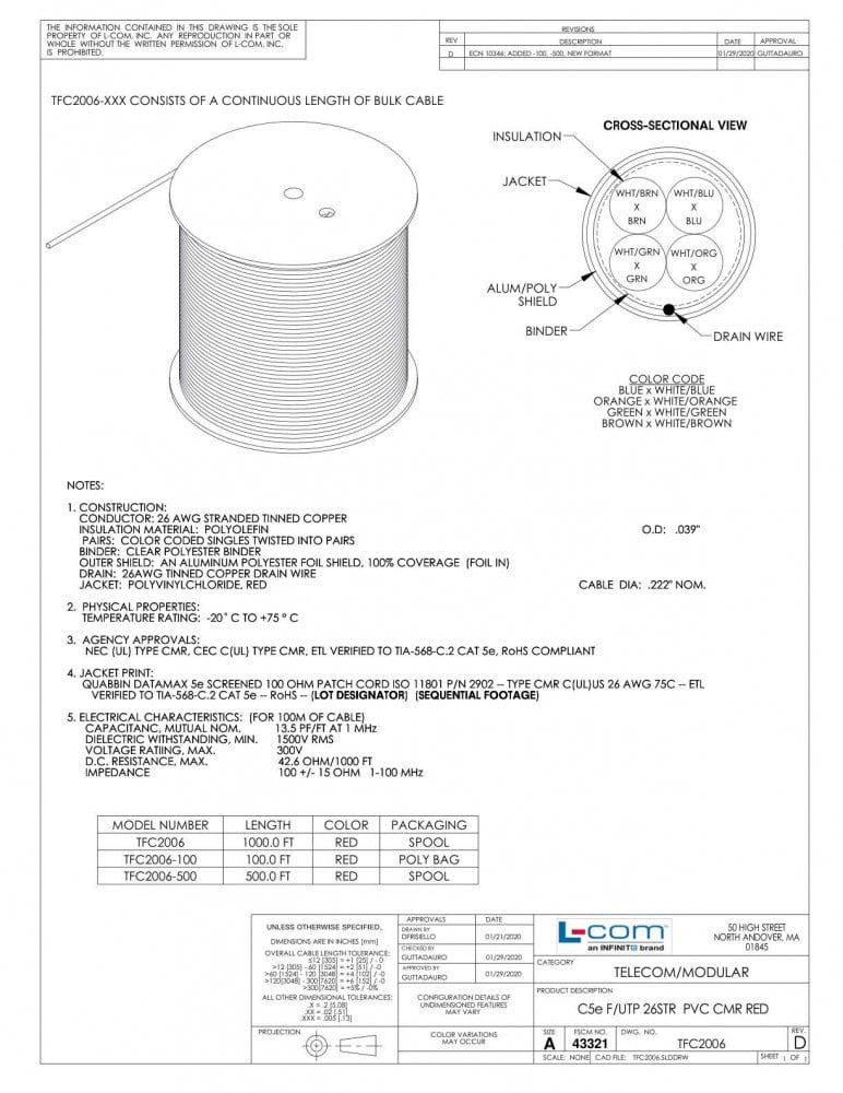L-com TFC2006 technical drawing