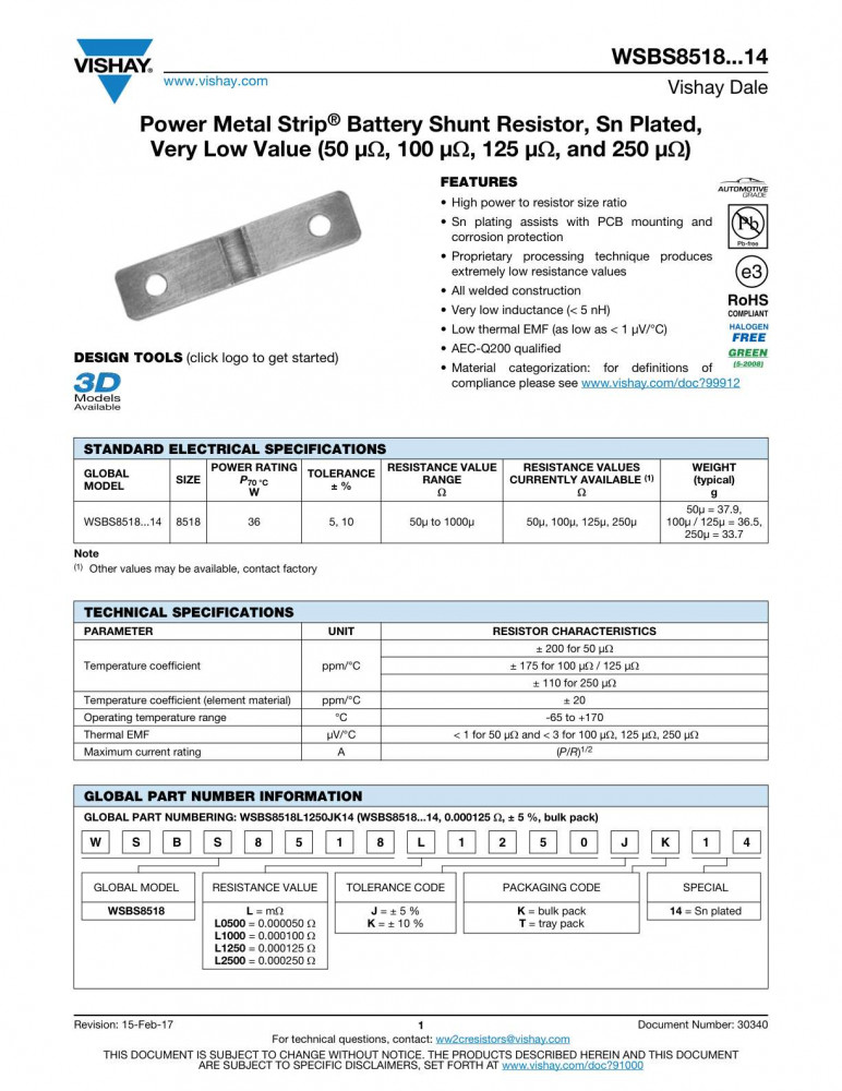 WSBS8518 technical document page 1