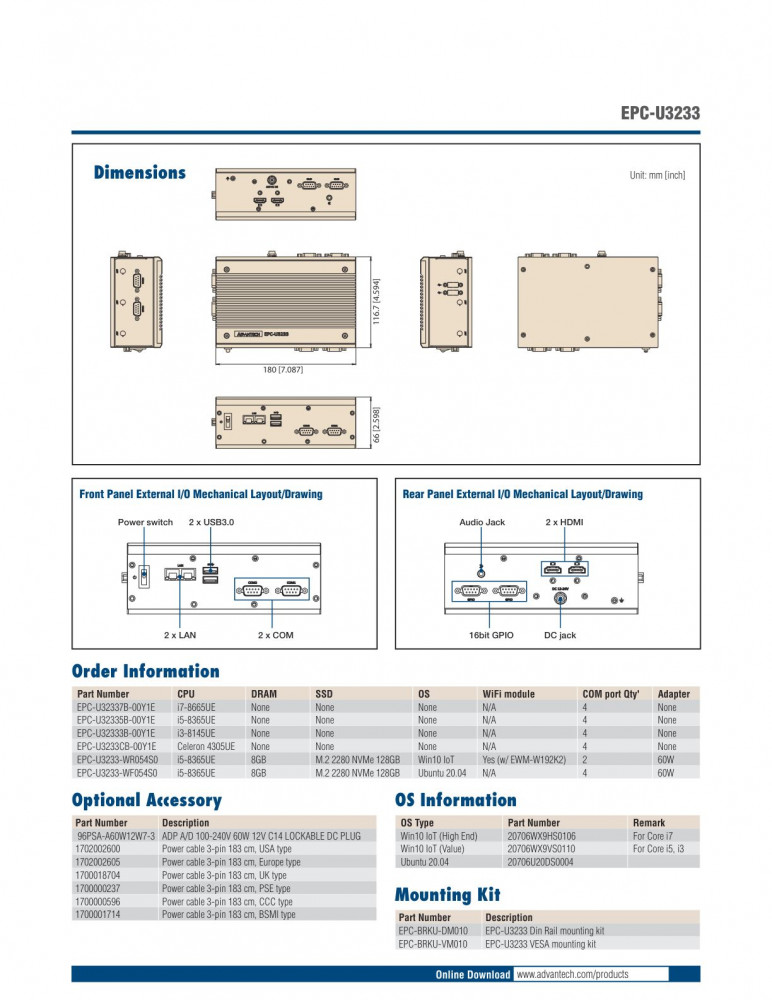 EPC-U3233 technical document page 2