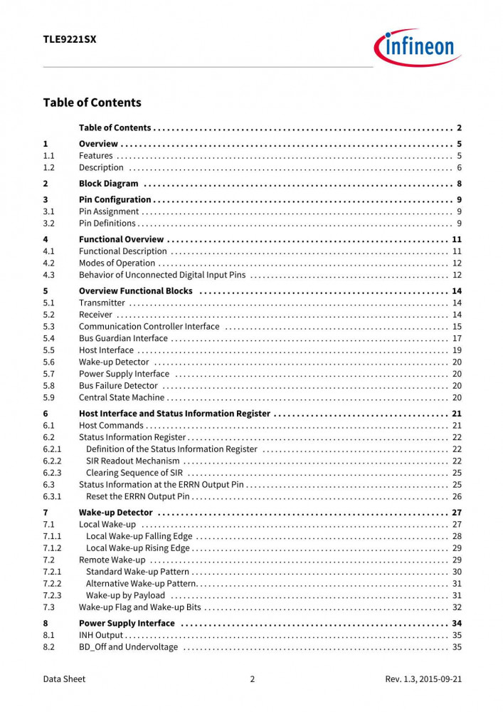 TLE9221SX datasheet page 2