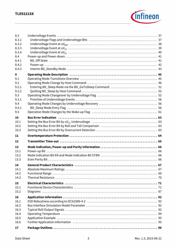 TLE9221SX datasheet page 3