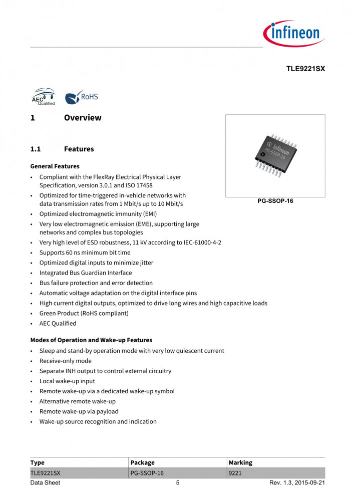 TLE9221SX datasheet page 5