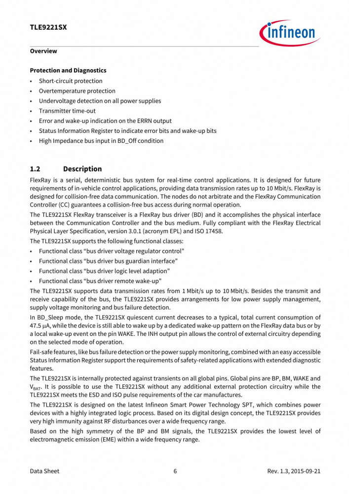 TLE9221SX datasheet page 6