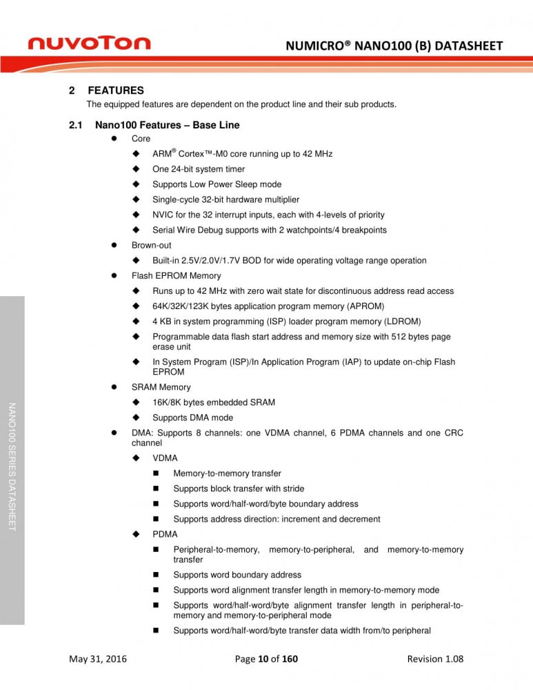 NANO120LE3BN datasheet page 10