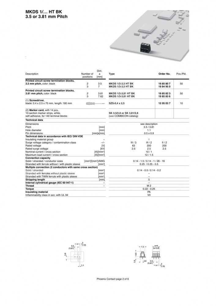Phoenix Contact 1985836 technical document page 2