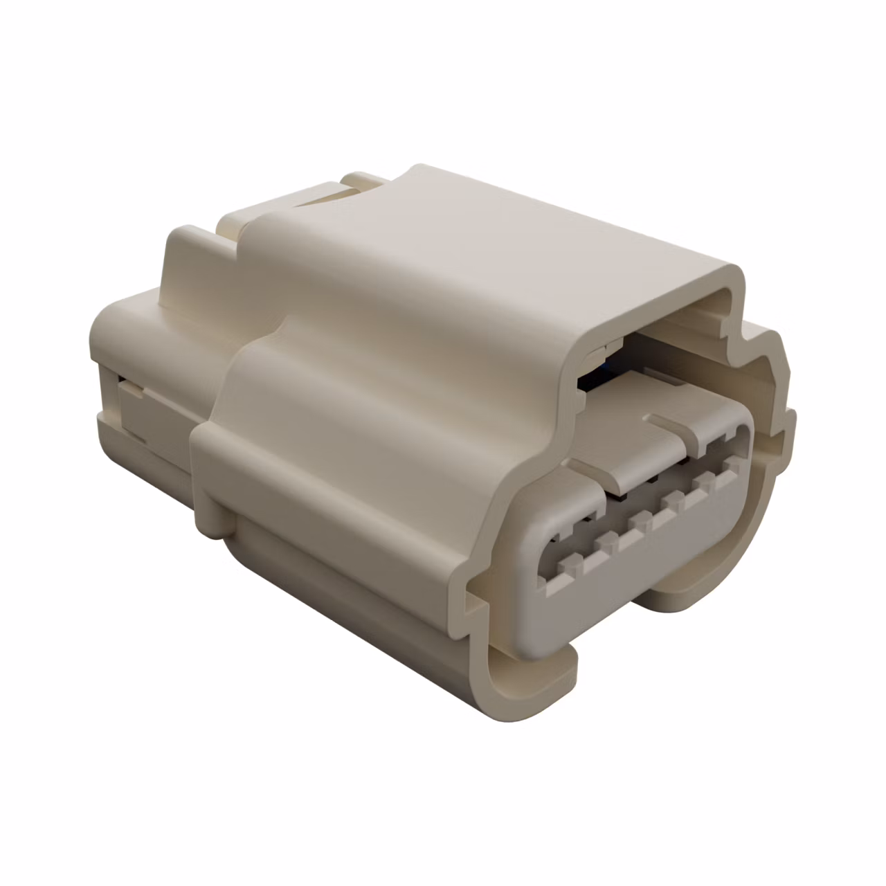 2.54mm MX64 Sealed Crimp Housing, Single Row, Kaizan Terminals, Natural,  6 Circuits, Key C, without CPA Lock, Terminals 4, 5, and 6 Plugged for sale