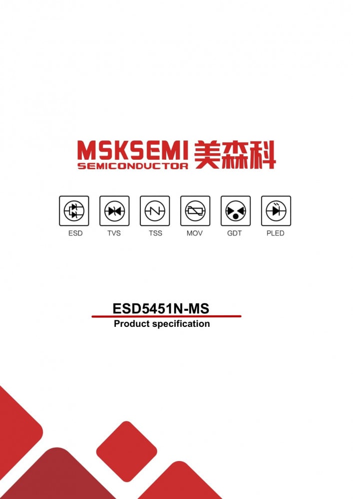 ESD5451N-MS datasheet page 1