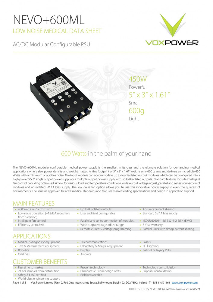 NEVO+600ML technical document page 1