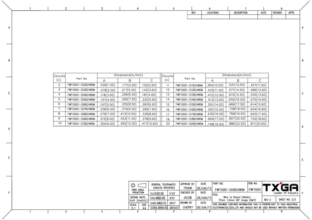 TXGA FWF10001 datasheet page 2