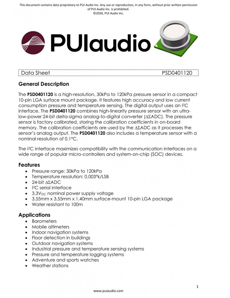 PSD0401120 datasheet page 1