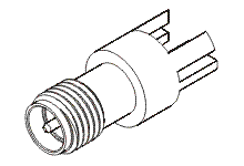 SMA Jack, Reverse Polarity, Straight, PCB Receptacle, Edge Mount, Overall Length 18.84mm, Brass Body, Gold (Au) Plated, 50 Ohms for sale