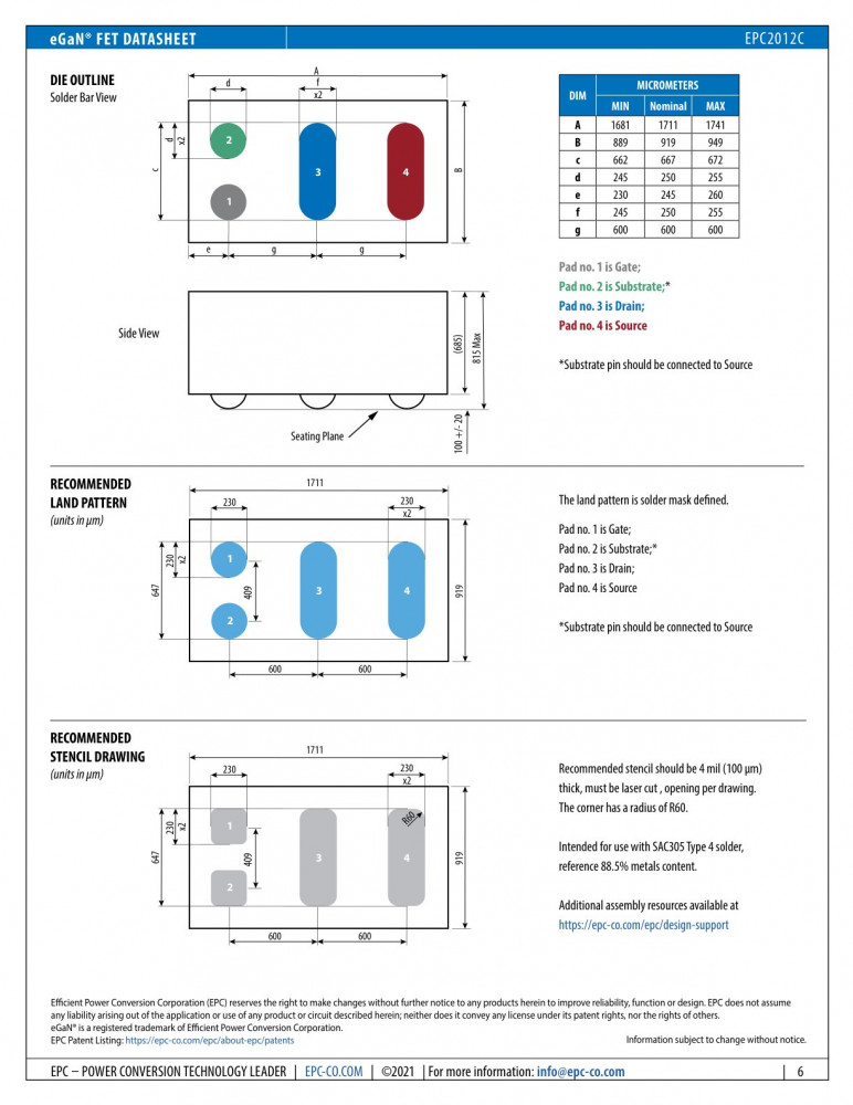 EPC2012C datasheet page 6