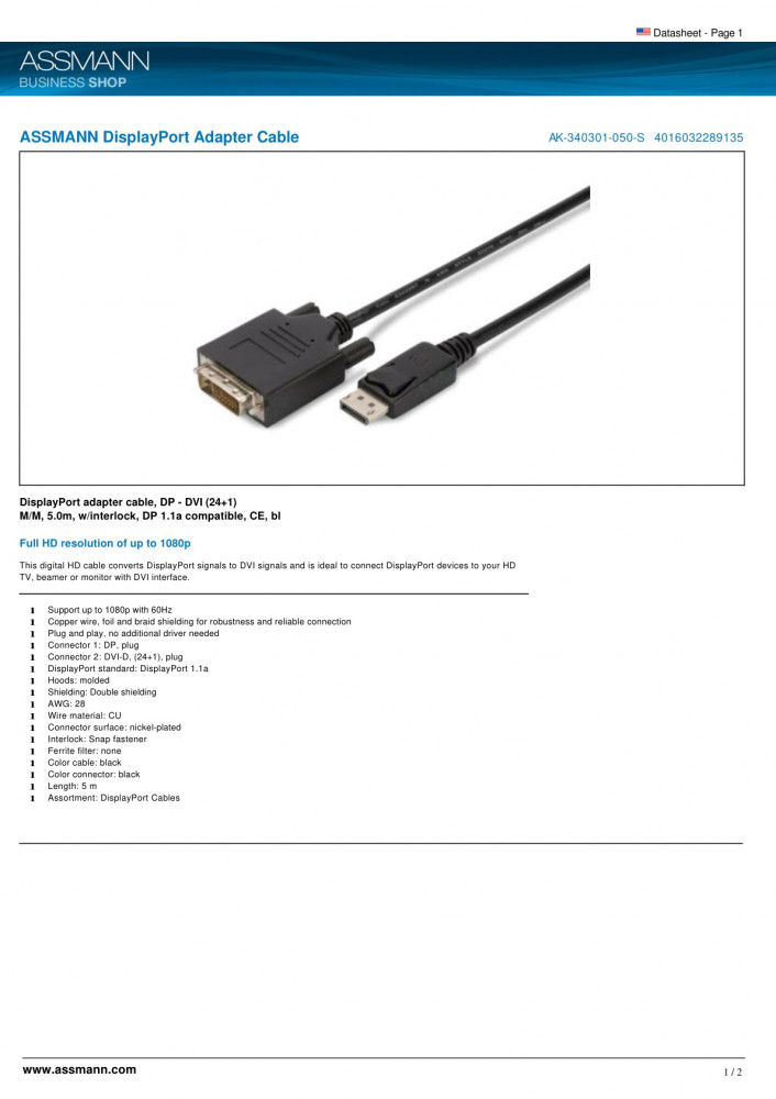 AK-340301-050-S technical document page 1