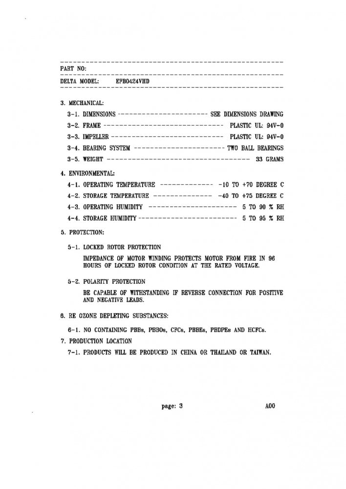 EFB0424VHD specification page 3