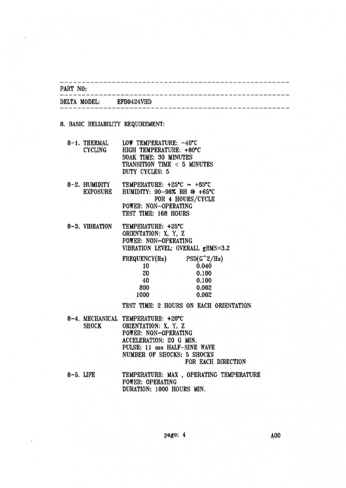 EFB0424VHD specification page 4