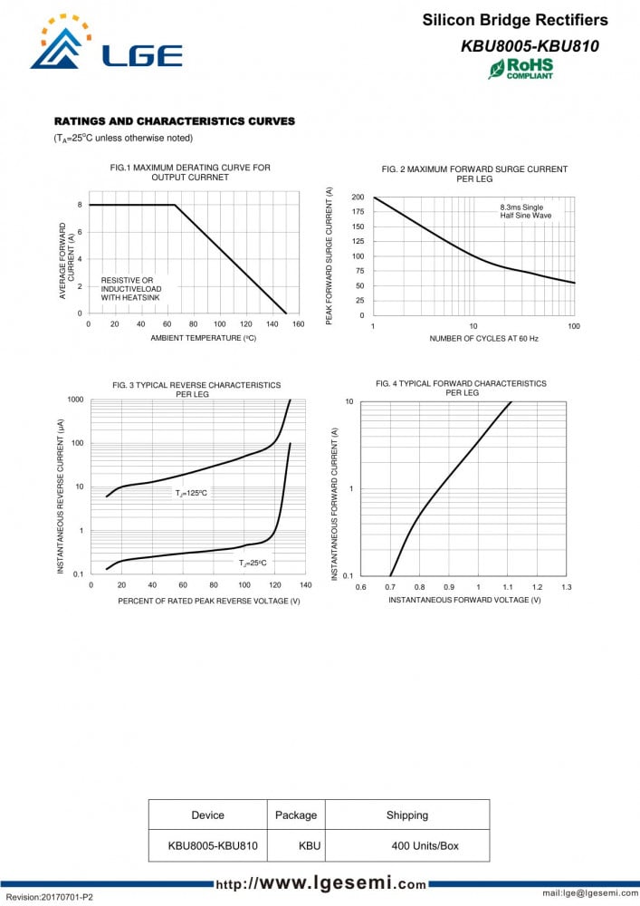 LGE KBU810 datasheet page 2
