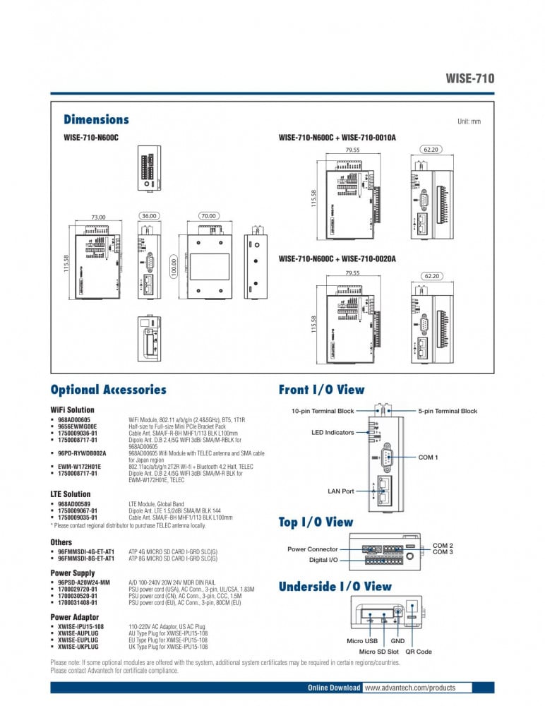 WISE-710 technical document page 2