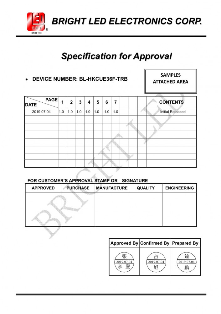BL-HKCUE36F-TRB datasheet page 1