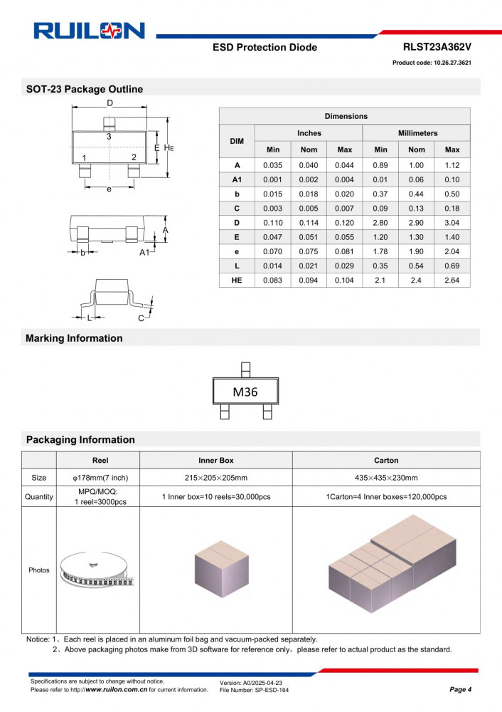 RLST23A362V datasheet page 4