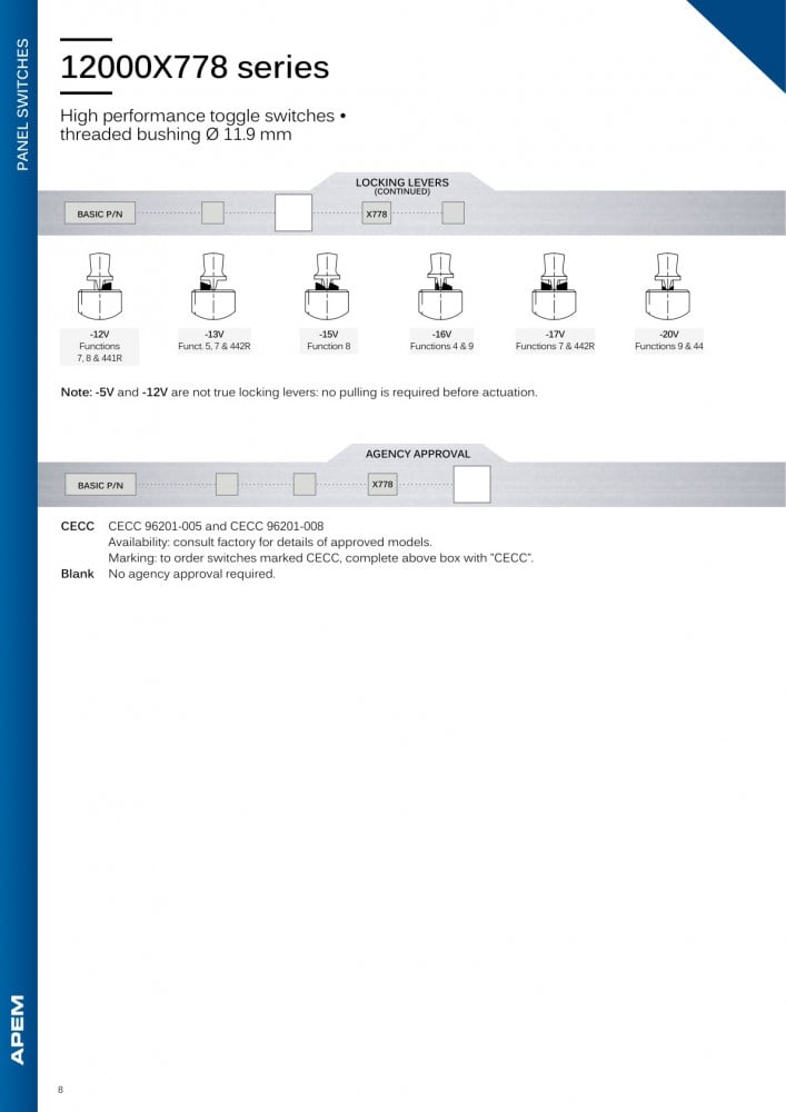 APEM 12000X778 datasheet page 8