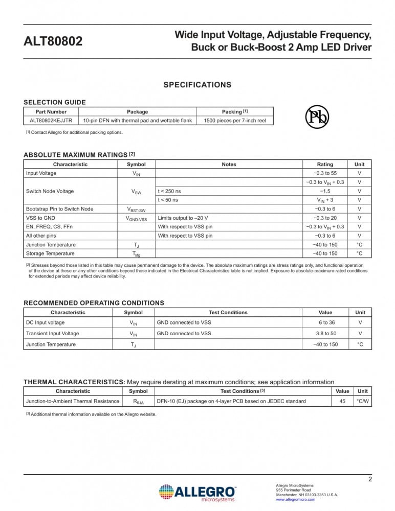 ALT80802 datasheet page 2