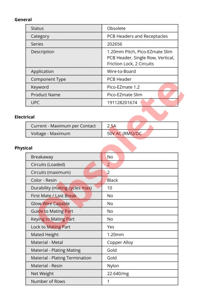MOLEX 2026560021 technical document page 2
