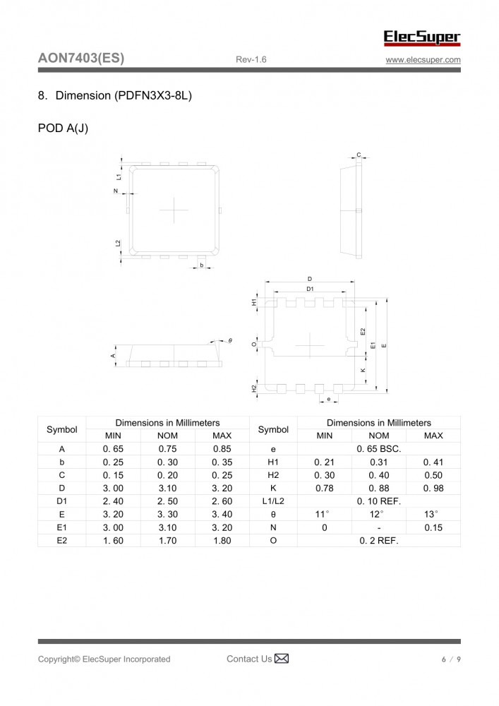 AON7403(ES) datasheet page 6